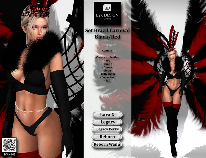 Second Life Marketplace - ..::B2K Design::..Set Brazil Carnival Black & Red - LaraX - Legacy ...